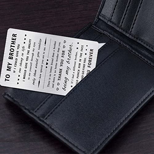 Alotozo Brother Gifts from Sister Funny, No Better Brother Than You Laser Engraved Wallet Inserts, Best Brother Birthday Card, Christmas Small Token for Men Boys Bro