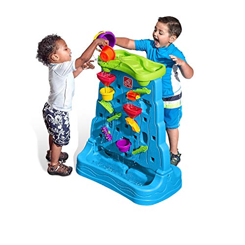 Step2 Waterfall Discovery Wall | Double-Sided Outdoor Water Play Set with 13-Pc Accessory, Multicolor, Basic