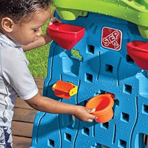 Step2 Waterfall Discovery Wall | Double-Sided Outdoor Water Play Set with 13-Pc Accessory, Multicolor, Basic