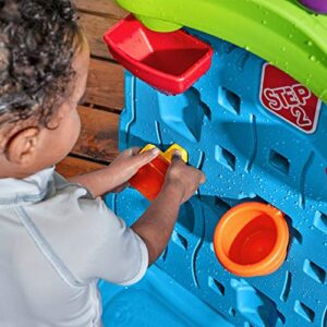 Step2 Waterfall Discovery Wall | Double-Sided Outdoor Water Play Set with 13-Pc Accessory, Multicolor, Basic