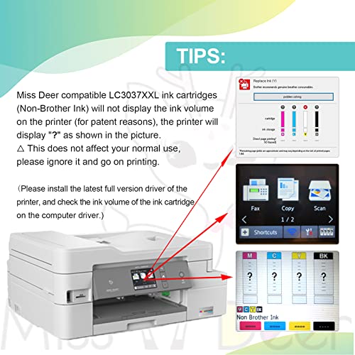 Miss Deer Compatible LC3037 Ink Cartridges High-Yield Replacement for Brother LC 3037 XXL LC-3037XXL LC3037BK for MFC-J6945DW MFC-J6545DW MFC-J5845DW MFC-J5945DW (Black Cyan Yellow Magenta) 8-Pack