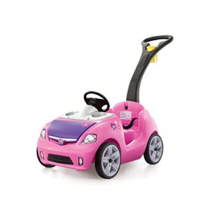 step2 whisper ride ii ride on push toy car, pink – ride on car with included seat belt, easy storage and transport, makes a great stroller alternative