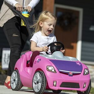 Step2 Whisper Ride II Ride On Push Toy Car, Pink – Ride On Car with Included Seat Belt, Easy Storage and Transport, Makes a Great Stroller Alternative