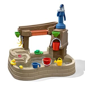 step2 pump & splash discovery pond water table outdoor water toy with water pump, brown