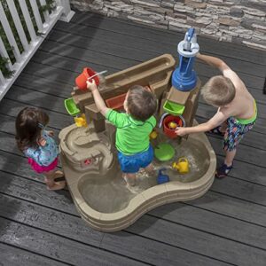 Step2 Pump & Splash Discovery Pond Water Table Outdoor Water Toy with Water Pump, Brown