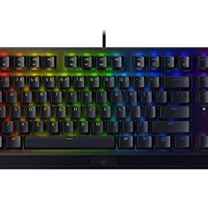 Razer BlackWidow V3 Tenkeyless Mechanical Gaming Keyboard: Razer Mechanical Switches - Chroma RGB Lighting - Compact Form Factor - Programmable Macro Functionality - USB Passthrough (Renewed)