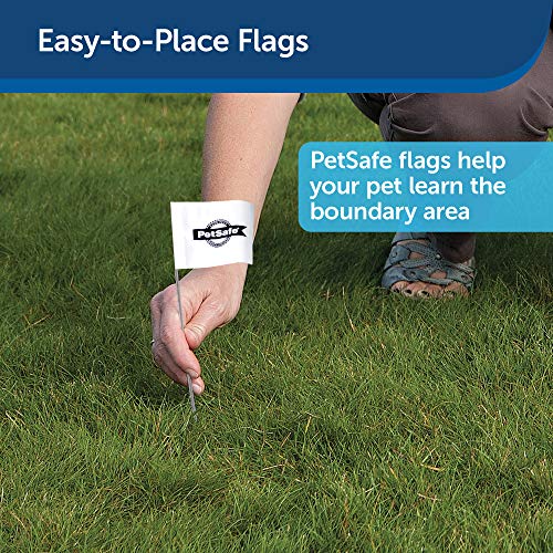 PetSafe Boundary Flags (Bundle of 50), For Use with PetSafe's Dog and Cat In-Ground Fences and Wireless Fences - From the Parent Company of INVISIBLE FENCE Brand, White, 3"x2.5" flags