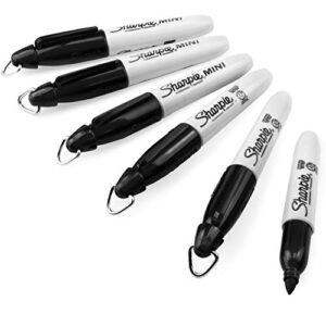 sharpie mini permanent marker – bullet tip – fine point – black – pack of 6