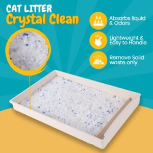 TonGass Reusable Self-Cleaning Cat Litter Box Tray Refills with 4.5LB Crystal Cat Litter Compatible with PetSafe ScoopFree Automatic Cat Litter Box (Beige) - Fits All 1st and 2nd Gen