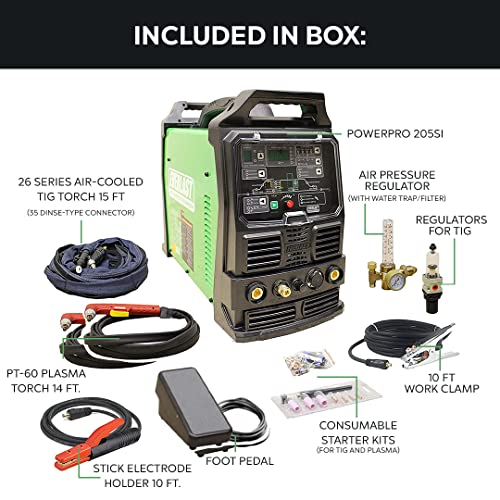 2021 PowerPro 256D DIGITAL 250 Amp AC/DC TIG Stick Advanced PULSE 60 Amp Plasma Multi-function Combo Welder