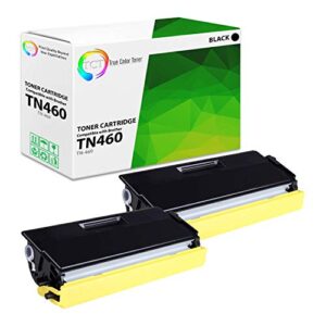 tct premium compatible toner cartridge replacement for brother tn-460 tn460 black high yield works with brother dcp-1200 1400, hl-1230 1240 1250 1270n, mfc-8300 printers (6,000 pages) – 2 pack