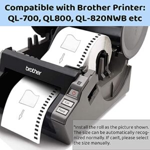 Airmall Compatible Brother DK-2205 Continuous Paper Labels (2.4" X 100 Ft.) White Shipping Address Label Rolls for Brother QL-800 QL-810W QL-820NWB QL-1060N Label Printers, 8 Rolls + 1 Frame