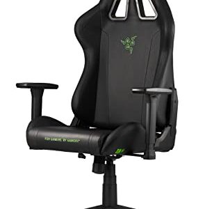 Tarok Essentials - Razer Edition Gaming Chair by Zen - Razer Chair Gaming - Video Game Chairs - Lime Green Gaming Chair - PC Gaming Chair Black Office Desk Chair Adult Leather XL Lumbar Support Gamer