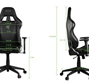 Tarok Essentials - Razer Edition Gaming Chair by Zen - Razer Chair Gaming - Video Game Chairs - Lime Green Gaming Chair - PC Gaming Chair Black Office Desk Chair Adult Leather XL Lumbar Support Gamer