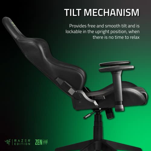 Tarok Essentials - Razer Edition Gaming Chair by Zen - Razer Chair Gaming - Video Game Chairs - Lime Green Gaming Chair - PC Gaming Chair Black Office Desk Chair Adult Leather XL Lumbar Support Gamer