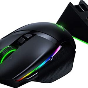 Razer Basilisk Ultimate HyperSpeed Wireless Gaming Mouse w/Charging Dock 20K DPI Optical Sensor - Chroma RGB - 11 Programmable Buttons - 100 Hr Battery - Classic Black (Renewed)