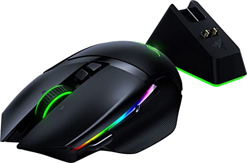 Razer Basilisk Ultimate HyperSpeed Wireless Gaming Mouse w/Charging Dock 20K DPI Optical Sensor - Chroma RGB - 11 Programmable Buttons - 100 Hr Battery - Classic Black (Renewed)