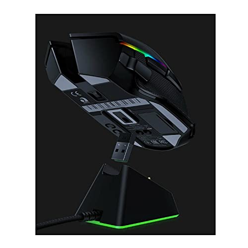 Razer Basilisk Ultimate HyperSpeed Wireless Gaming Mouse w/Charging Dock 20K DPI Optical Sensor - Chroma RGB - 11 Programmable Buttons - 100 Hr Battery - Classic Black (Renewed)