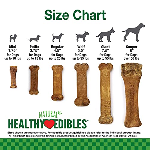 Nylabone Healthy Edibles Puppy Natural Long Lasting Dog Chew Treats Lamb & Apple Small/Regular (3 Count)