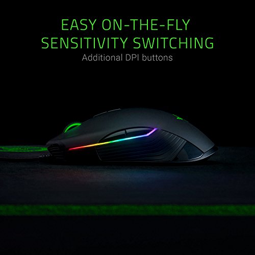 Razer Lancehead Tournament Edition Ambidextrous Gaming Mouse: 16K DPI Optical Sensor - Chroma RGB Lighting - 8 Programmable Buttons - Mechanical Switches - Classic Black