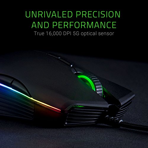 Razer Lancehead Tournament Edition Ambidextrous Gaming Mouse: 16K DPI Optical Sensor - Chroma RGB Lighting - 8 Programmable Buttons - Mechanical Switches - Classic Black