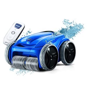 polaris 9550 sport robotic pool cleaner, automatic vacuum for inground pools up to 60ft, 70ft swivel cable, remote control, wall climbing vac w/ strong suction & easy access debris canister