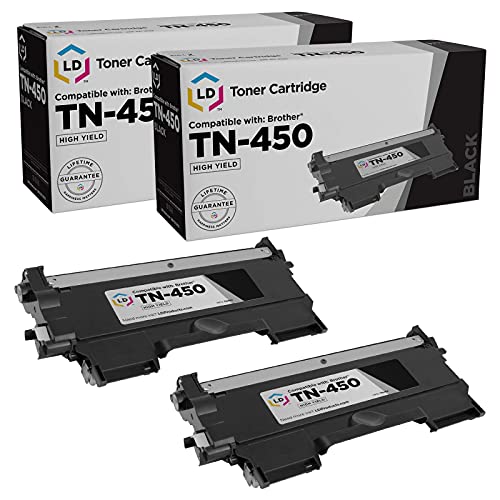 LD Products Compatible Toner Cartridge Replacement for Brother TN450 High Yield (Black, 2-Pack)