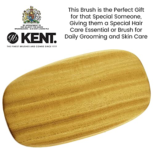 Kent MS23D Finest Men's Military Style Hair Brush - Satin and Beechwood Travel Size Base, Soft Pure White Natural Boar Bristle Ideal for Fine or Thinning Hair and Sensitive Scalps