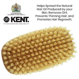 Kent MS23D Finest Men's Military Style Hair Brush - Satin and Beechwood Travel Size Base, Soft Pure White Natural Boar Bristle Ideal for Fine or Thinning Hair and Sensitive Scalps