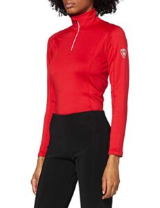 rossignol classique 1/2 zip fleece, women, carmin, l