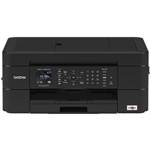 brother wireless all-in-one inkjet printer, mfc-j491dw, multi-function color printer, duplex printing, mobile printing,amazon dash replenishment enabled, black, 8.5 (mfcj491dw)