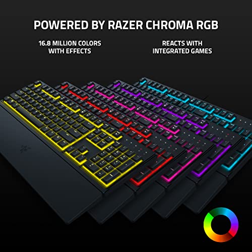 Razer Ornata V3 X Gaming Keyboard: Low-Profile Keys - Silent Membrane Switches - Spill Resistant - Chroma RGB Lighting - Ergonomic Wrist Rest - Classic Black (Renewed)