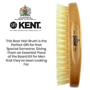 Kent MG3 Finest Men's Hair Brush & Beard Brush for Skin Care - 100% Natural White Boar Bristle Brush for Mens Grooming, Scalp Brush, 360 Wave, and Beard Straightener For Men's Hair Care