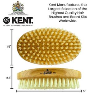 Kent MG3 Finest Men's Hair Brush & Beard Brush for Skin Care - 100% Natural White Boar Bristle Brush for Mens Grooming, Scalp Brush, 360 Wave, and Beard Straightener For Men's Hair Care