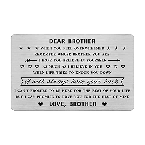 Jzxwan Brother Gifts from Brother, To My Brother Christmas Card, Personalized Graduation Easter Gift for Brother Wallet Card