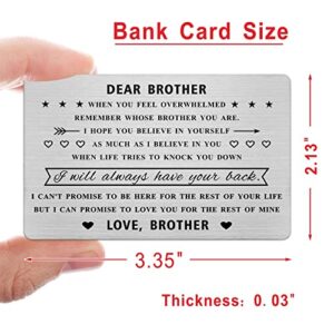 Jzxwan Brother Gifts from Brother, To My Brother Christmas Card, Personalized Graduation Easter Gift for Brother Wallet Card