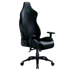 razer iskur x ergonomic gaming chair: ergonomically designed for hardcore gaming – multi-layered synthetic leather – high-density foam cushions – 2d armrests – steel-reinforced body – black/green