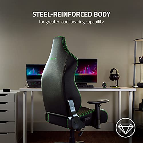 Razer Iskur X Ergonomic Gaming Chair: Ergonomically Designed for Hardcore Gaming - Multi-Layered Synthetic Leather - High-Density Foam Cushions - 2D Armrests - Steel-Reinforced Body - Black/Green