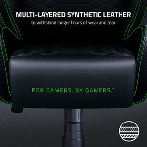 Razer Iskur X Ergonomic Gaming Chair: Ergonomically Designed for Hardcore Gaming - Multi-Layered Synthetic Leather - High-Density Foam Cushions - 2D Armrests - Steel-Reinforced Body - Black/Green