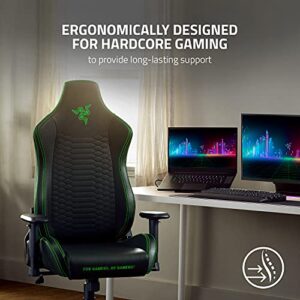 Razer Iskur X Ergonomic Gaming Chair: Ergonomically Designed for Hardcore Gaming - Multi-Layered Synthetic Leather - High-Density Foam Cushions - 2D Armrests - Steel-Reinforced Body - Black/Green