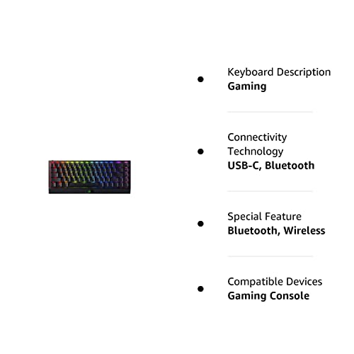 Razer BlackWidow V3 Mini HyperSpeed Wireless Mechanical Gaming Keyboard: Yellow Mechanical Switches- Linear & Silent (Renewed)