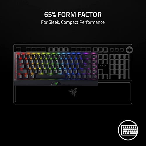 Razer BlackWidow V3 Mini HyperSpeed Wireless Mechanical Gaming Keyboard: Yellow Mechanical Switches- Linear & Silent (Renewed)