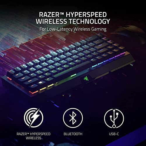 Razer BlackWidow V3 Mini HyperSpeed Wireless Mechanical Gaming Keyboard: Yellow Mechanical Switches- Linear & Silent (Renewed)