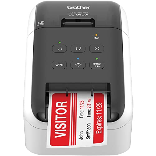 Brother Ultra-Fast Label Printer Wireless Networking, White- Print Black and Red Labels up to 110 Per Minute, up to 2.4" Wide 300 x 600 dpi, Durable Automatic Cutter, USB 2.0, CBMOUN Extension_Cable