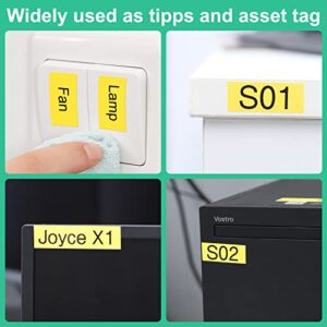 TZ Tape 12mm 0.47 Laminated Yellow Replacement for Brother P-Touch TZe-631 Black on Yellow Ribbon for Ptouch Label Maker Refills PT-D210 D200 D220 H110 D400 Cube, 1/2 Inch x 26.2 feet, 4 Pack