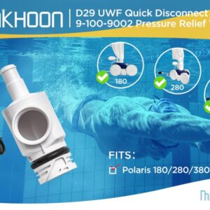 Makhoon D29 UWF Quick Disconnect and 9-100-9002 Pressure Relief Valve Replacement for Polaris 180 280 380 Pool Cleaners (1)