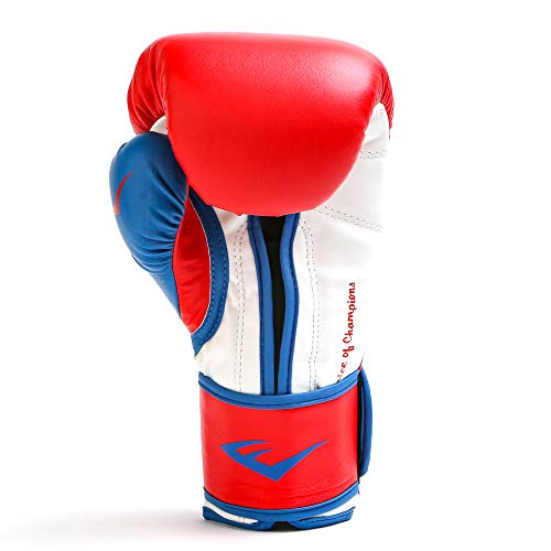 Everlast Men’s Powerlock Hook/Loop Gloves, 14 oz, Red/Blue