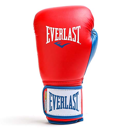 Everlast Men’s Powerlock Hook/Loop Gloves, 14 oz, Red/Blue