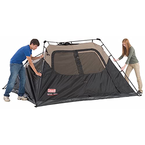 Coleman Camping Tent | 6 Person Cabin Tent with Instant Setup , Brown/Black