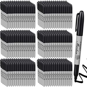 permanent markers bulk black permanent marker set fine point marker pens work on wood, metal, stone, glass(300 pack)